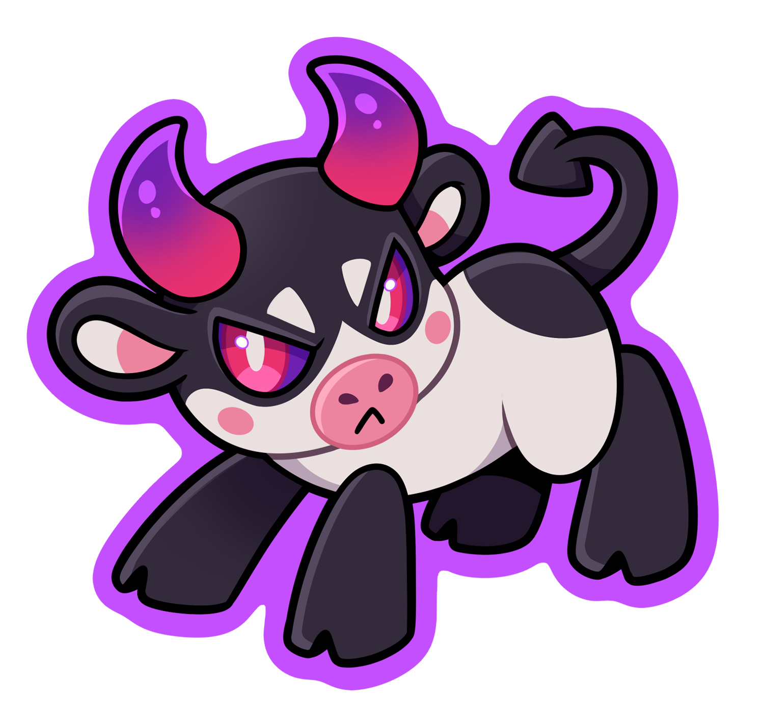 Mad Cow Purple Vinyl Sticker – Muttasaur