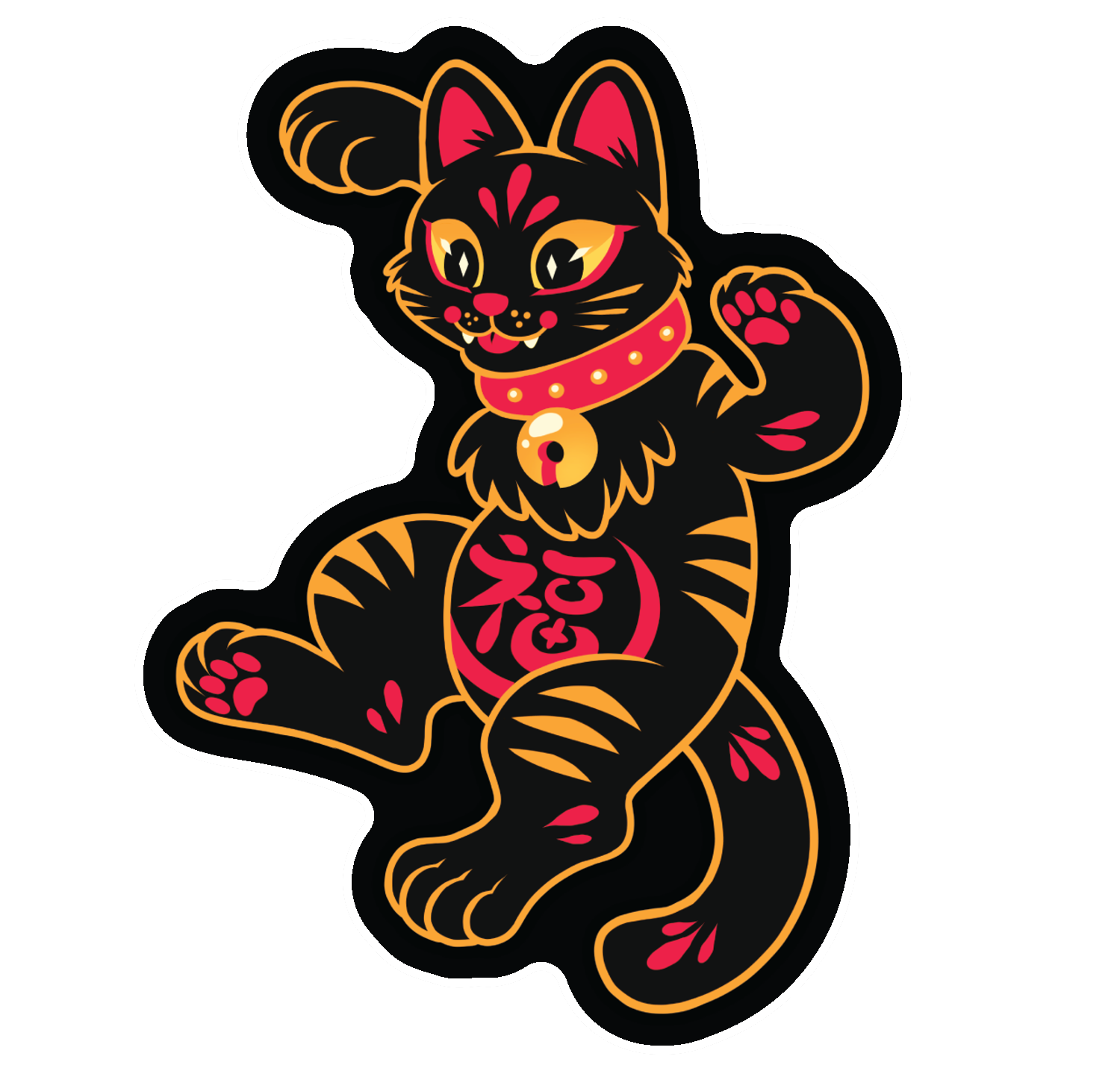 Lucky Cat Vinyl Sticker [BLACK] – Muttasaur