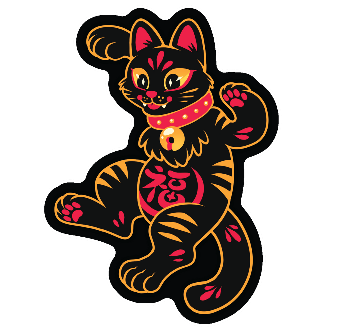 Lucky Cat Vinyl Sticker [BLACK] – Muttasaur